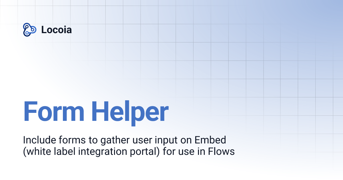 Form Helper | Locoia